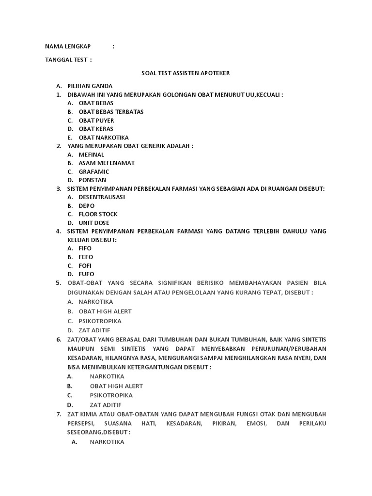 Contoh Soal Test) | PDF