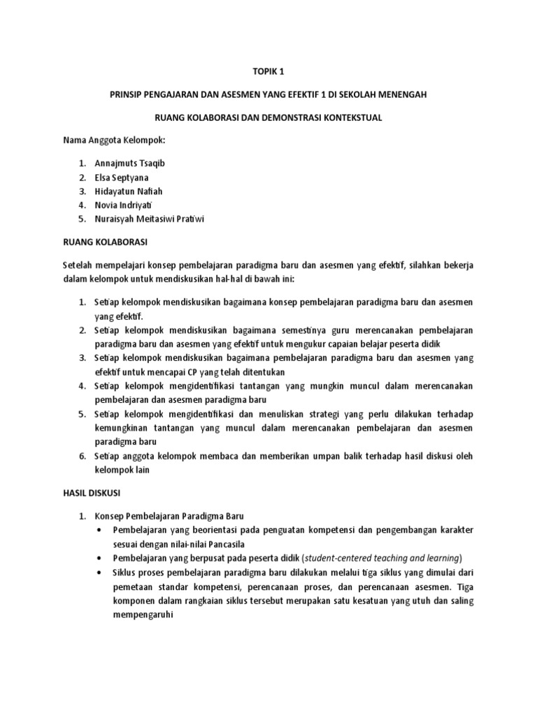 TOPIK 1 Ruang Kolaborasi | PDF | Karier & Perkembangan