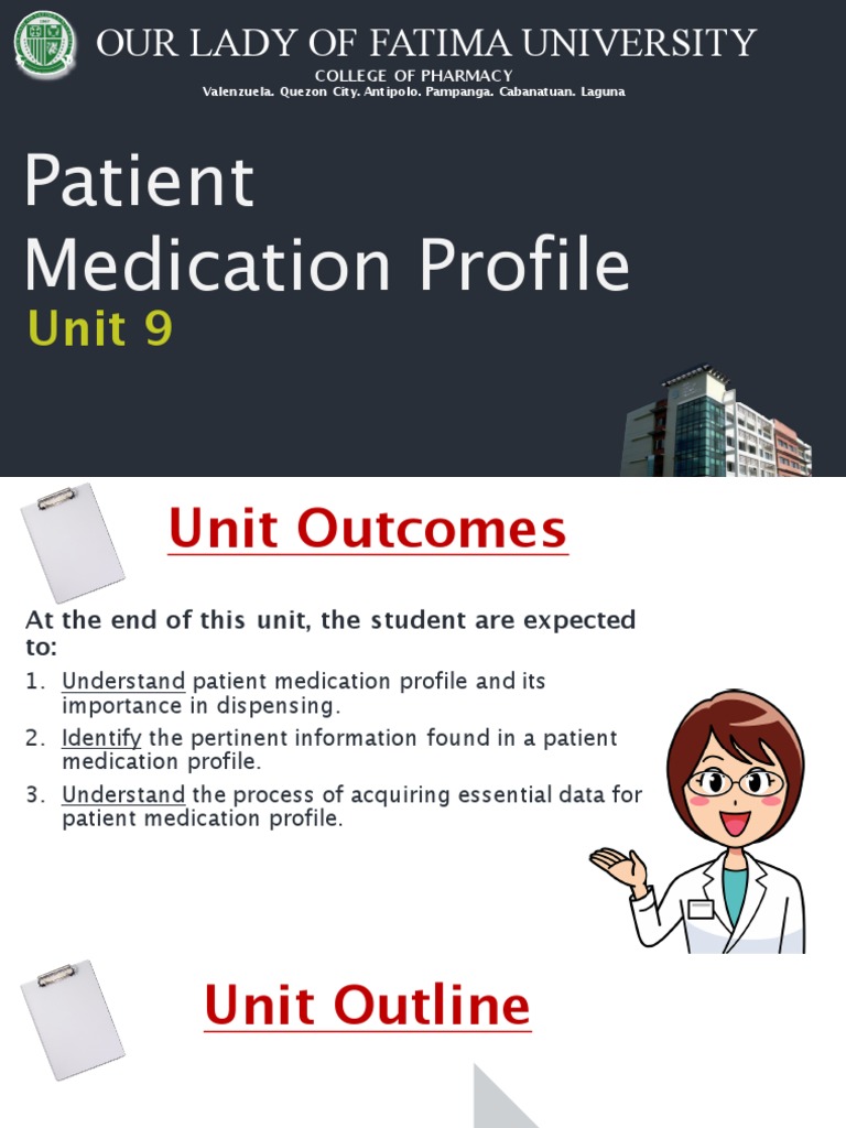 Unit 9 - Patient Medication Profile | PDF | Pharmacy | Medical Prescription