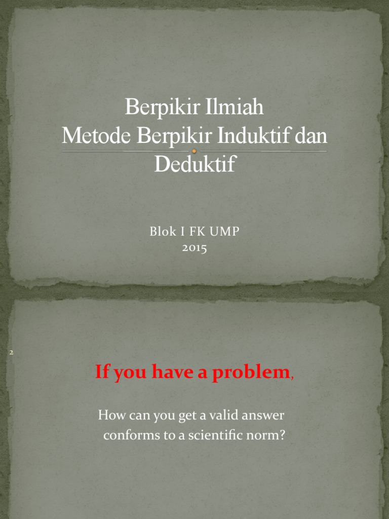 Metode Berpikir Ilmiah: Induktif & Deduktif | PDF | Deductive Reasoning ...