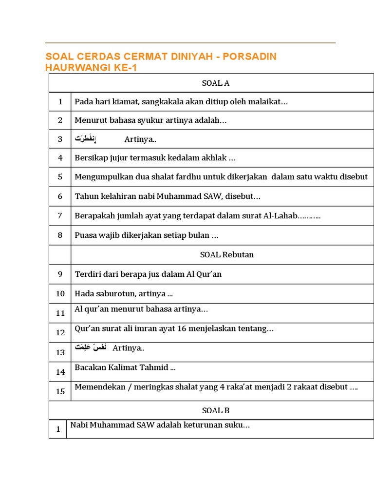 Cerdas Cermat MD | PDF