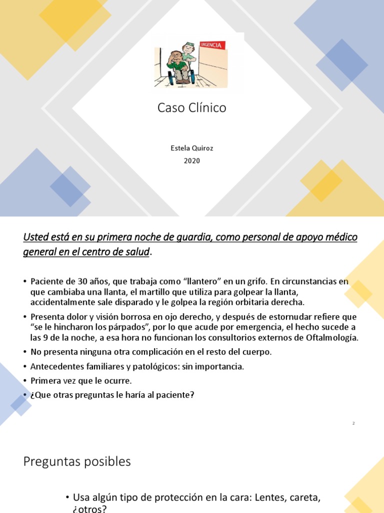 Caso Clinico Sesion 8 Trauma Ocular | PDF | Percepción visual | Ojo