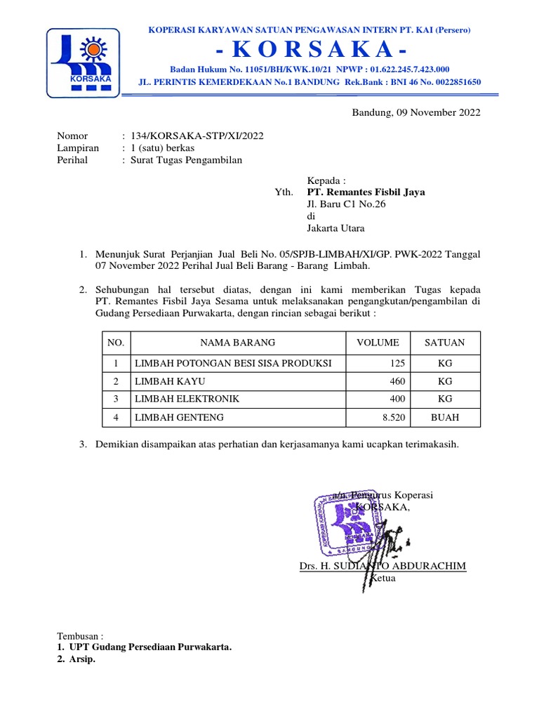 Surat Tugas GP PWK | PDF