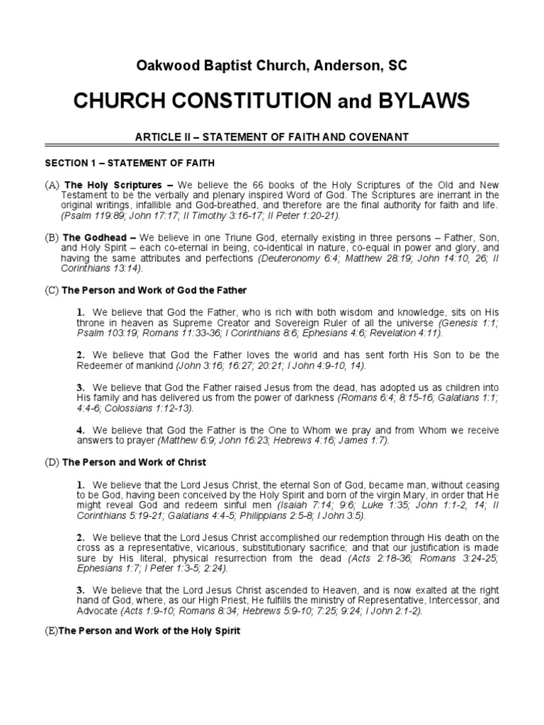 Church Constitution 5 FP-1 | Download Free PDF | God The Father | Last ...