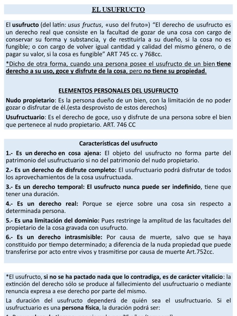 El Usufructo | PDF | Comunicación legal | Urbano