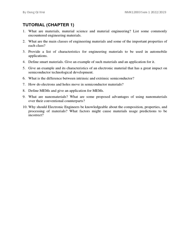 Material Tutorial 1 | PDF