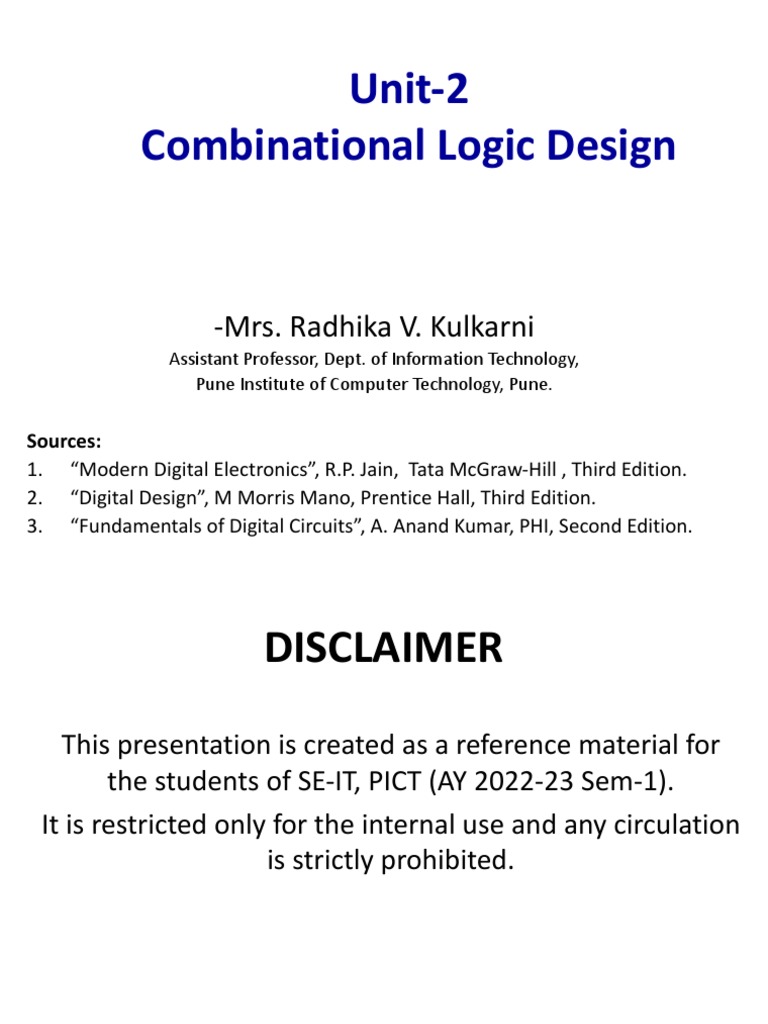 Unit 2 Combinational Logic Design | PDF | Subtraction | Binary Coded Decimal