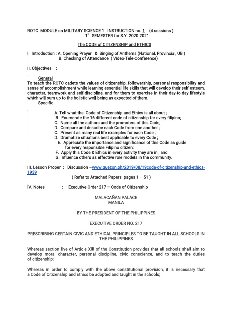 Code of Citizenship | PDF | Citizenship | Disciplines