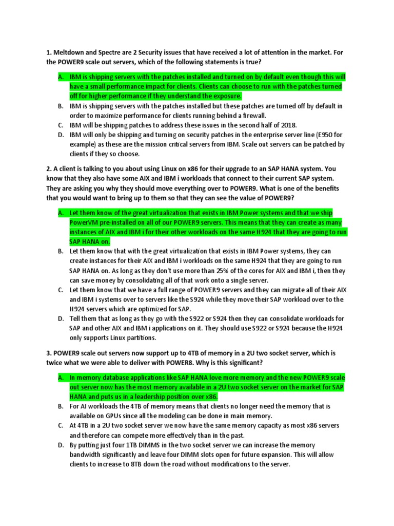 POWER9 Scale Out Servers Level 2 | PDF | Ibm Db2 | Central Processing Unit