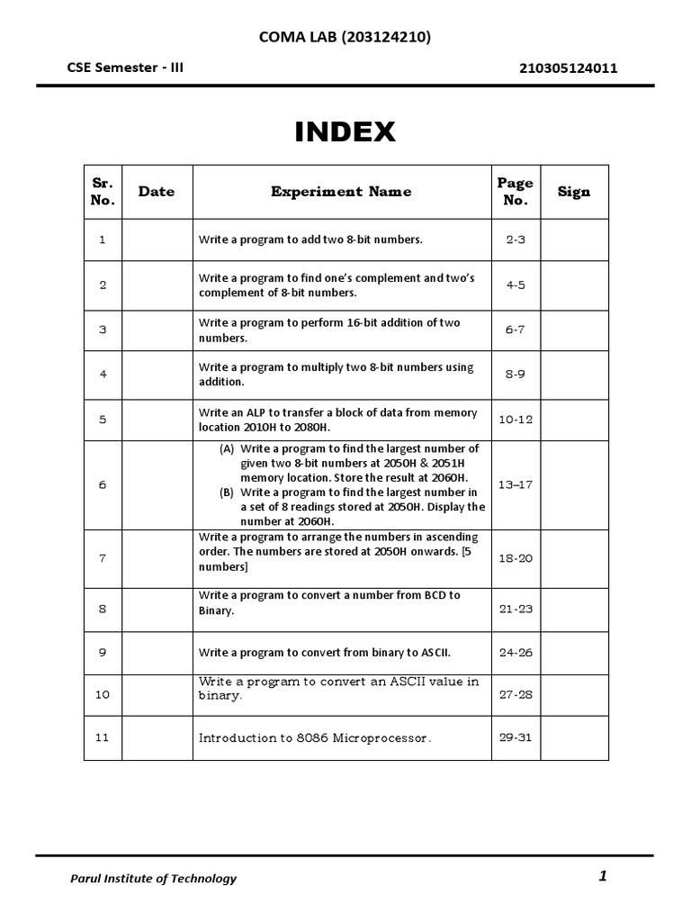 COMA Lab Practical Exercises | PDF | Computer Data | Computer Memory