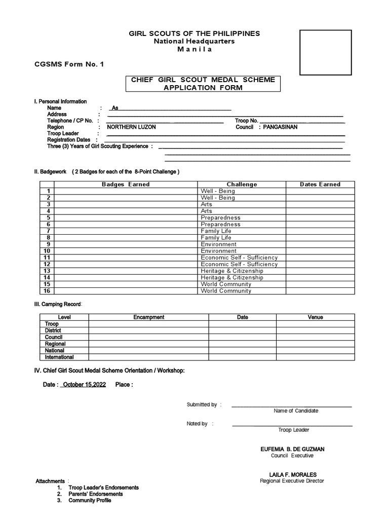 CGSMS Application Form Guide | PDF