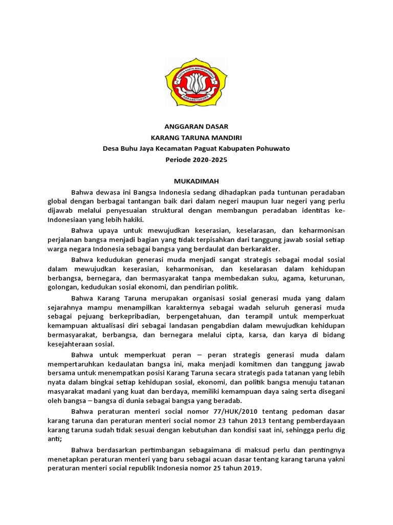 Adrt Karang Taruna2020-2025 | PDF