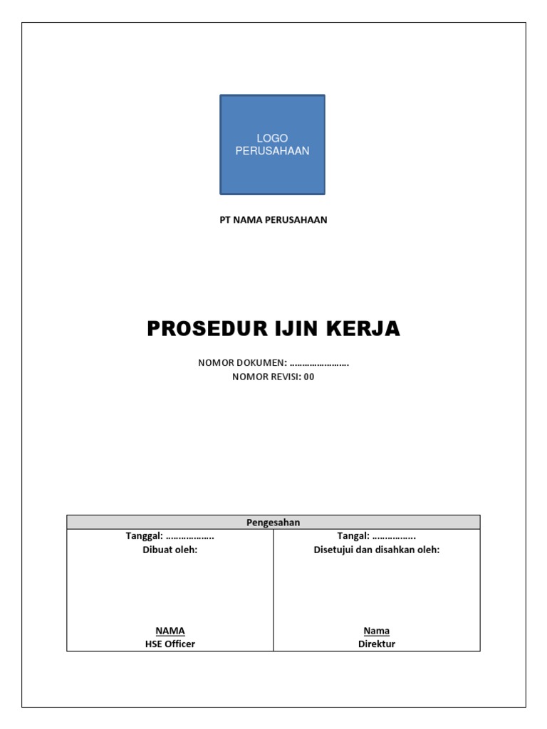 Contoh SOP Ijin Kerja | PDF