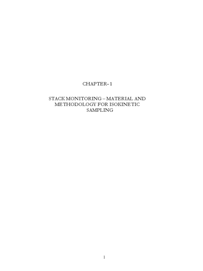Chapter - 1 Stack Monitoring Material and Methodology For Isokinetic ...