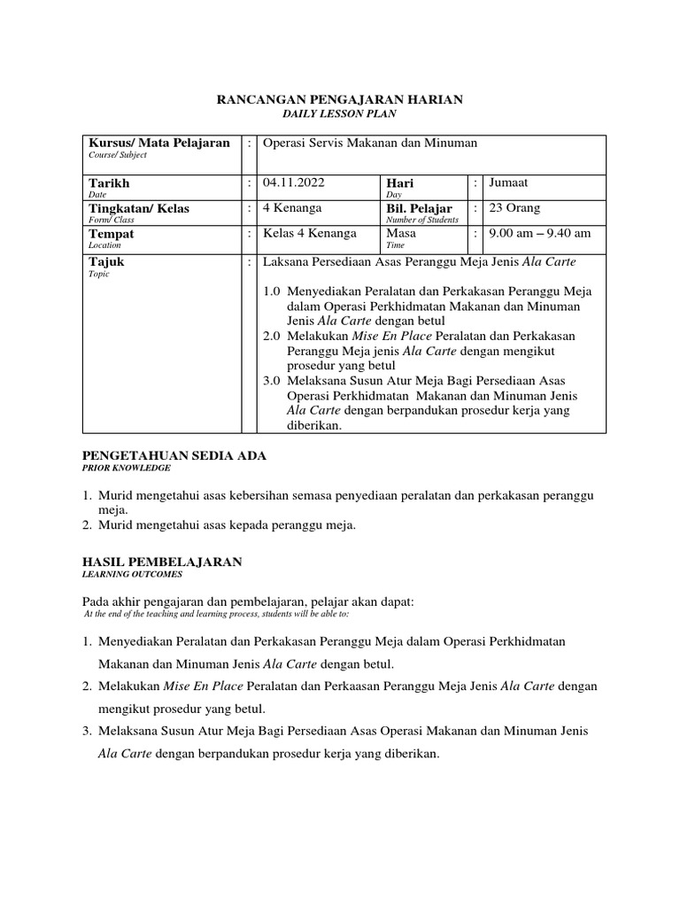 RPH - Refleksi | PDF