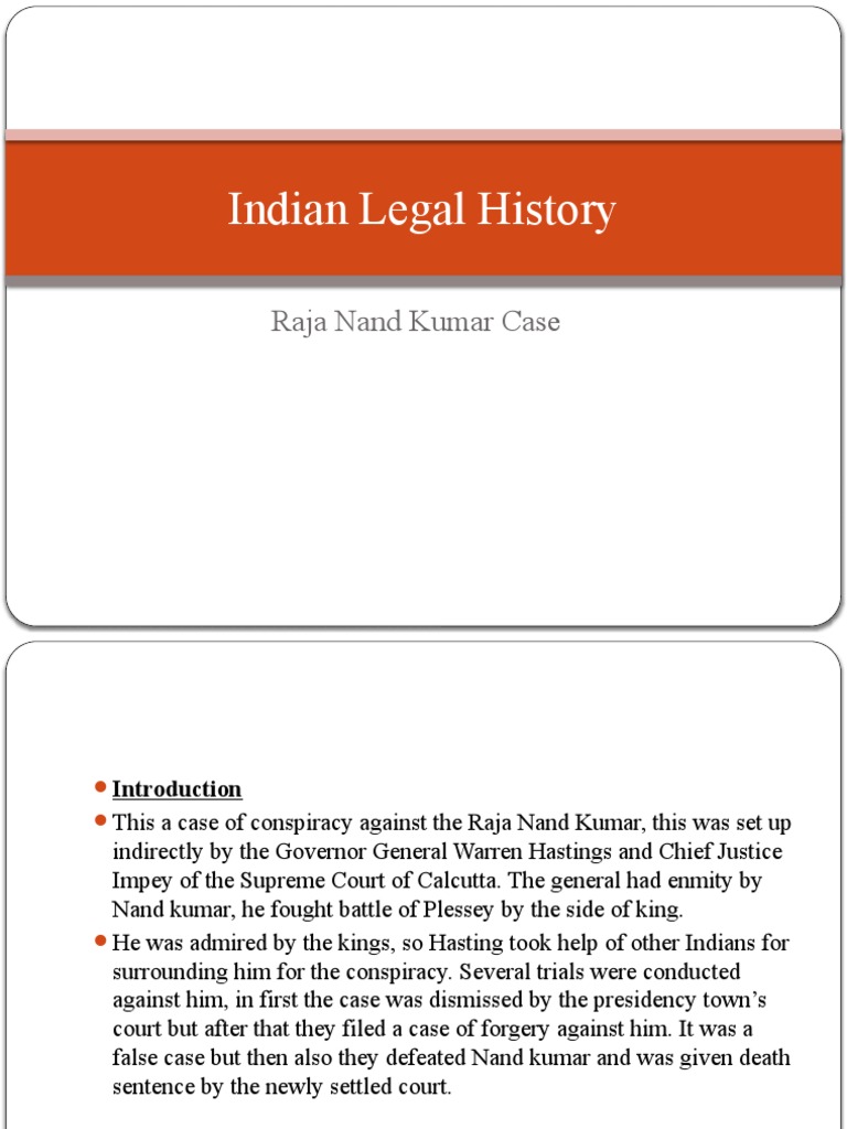 Indian Legal History - Raja Nand Kumar Case | PDF | Judiciaries | Justice