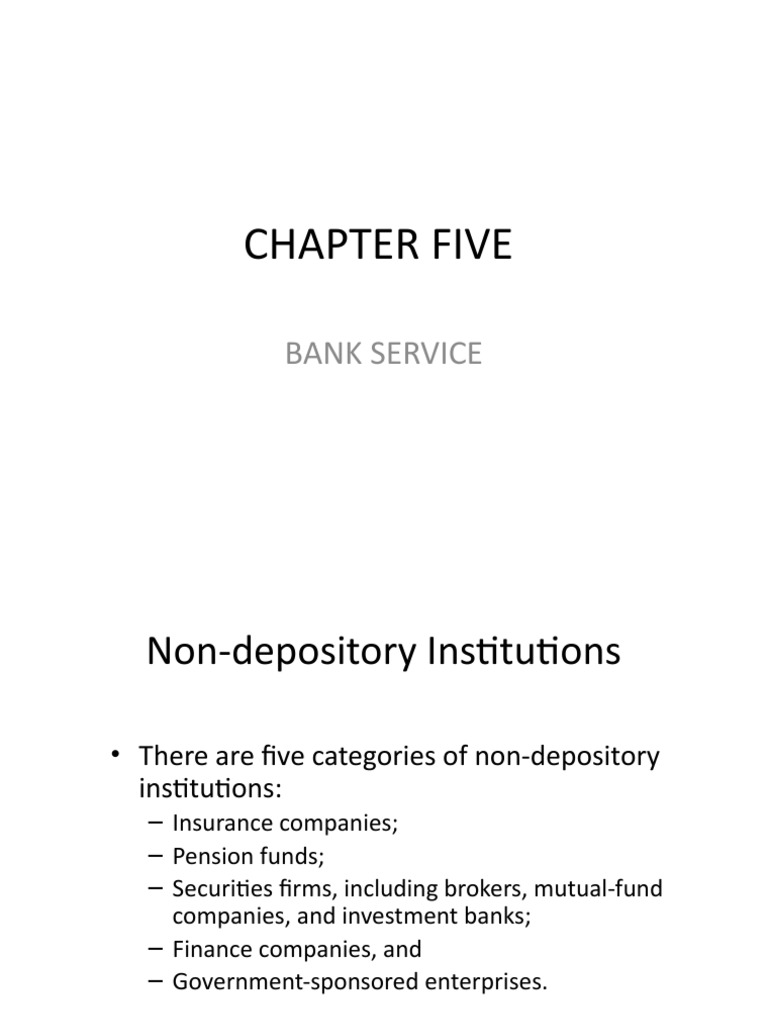 Non-Depository & Depository Banking Institutions | PDF | Letter Of ...