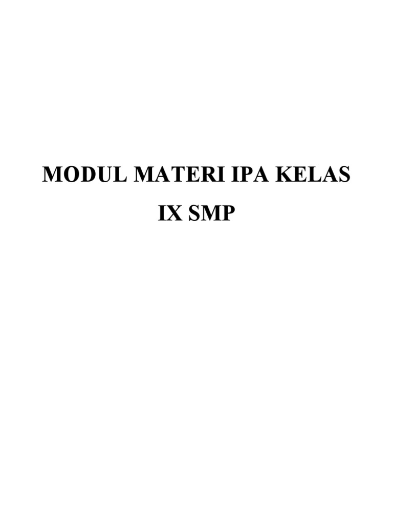Modul IPA Kelas IX SMP | PDF