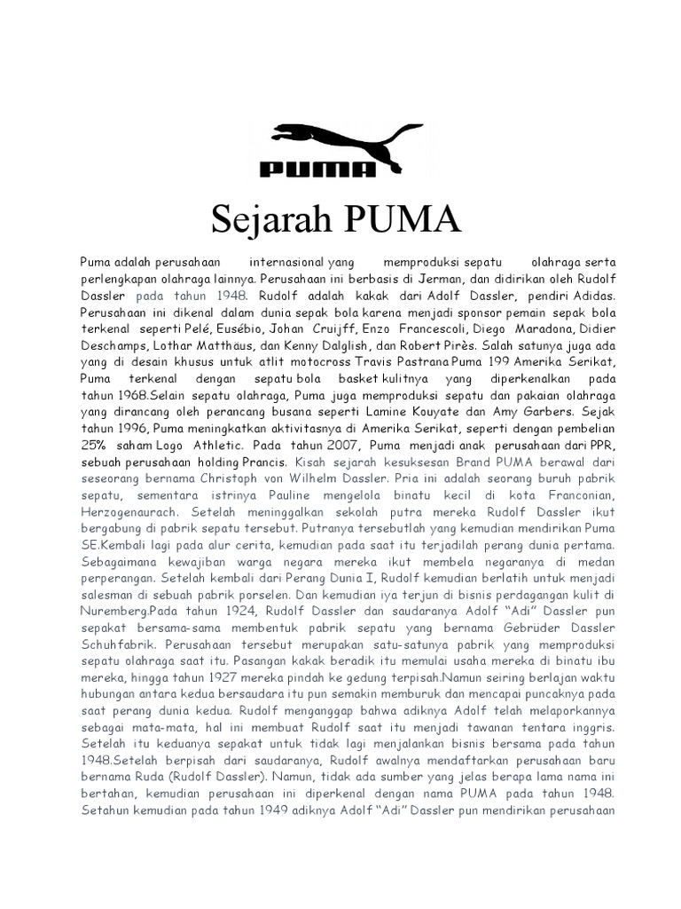 Sejarah PUMA | PDF