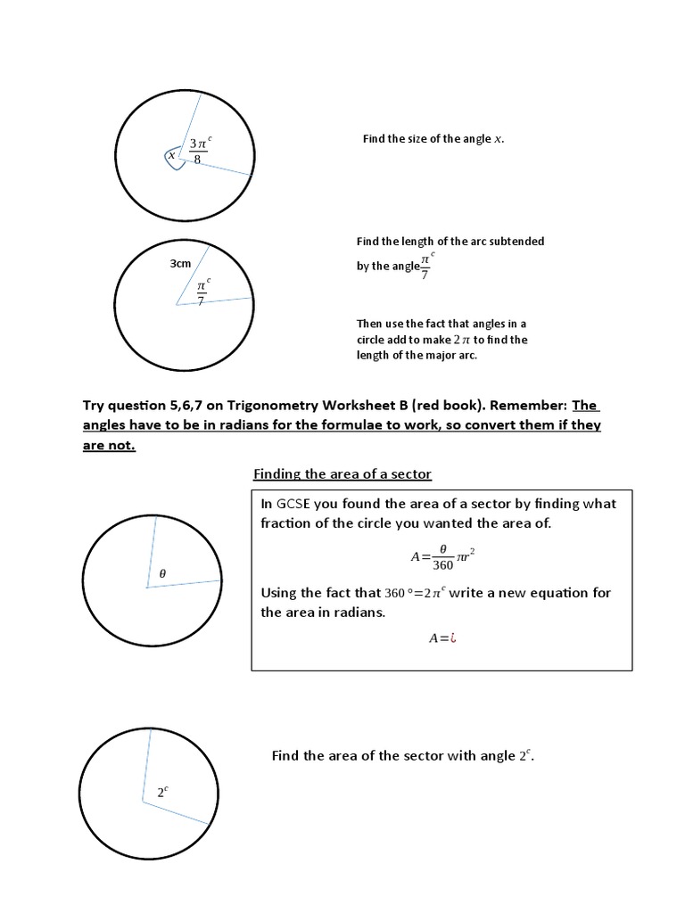 Trigonometry Worksheet B Guide | PDF | Area | Angle