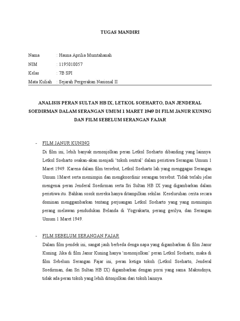 Analisis Perbandingan Film Janur Kuning Dan Sebelum Serangan Fajar ...