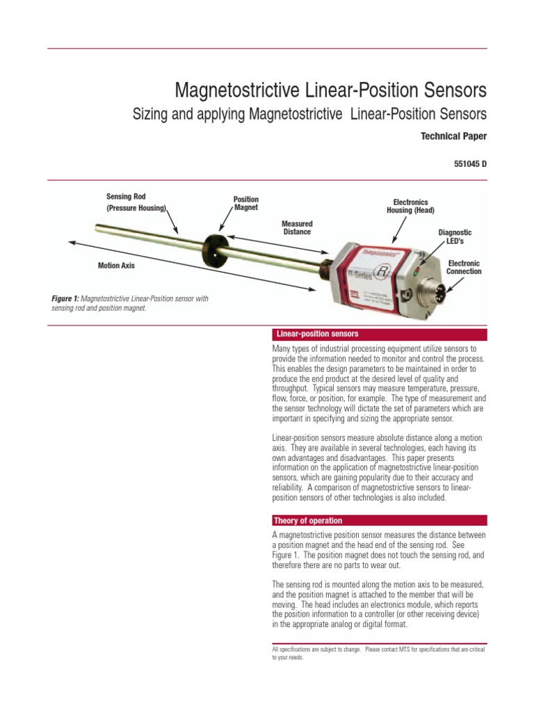 Mts Sensors | PDF | Sensor | Electric Motor