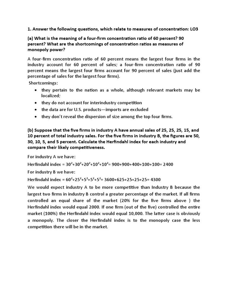 BB 107 (Spring) Tutorial 12 Q Short Answer | PDF | Oligopoly | Monopoly
