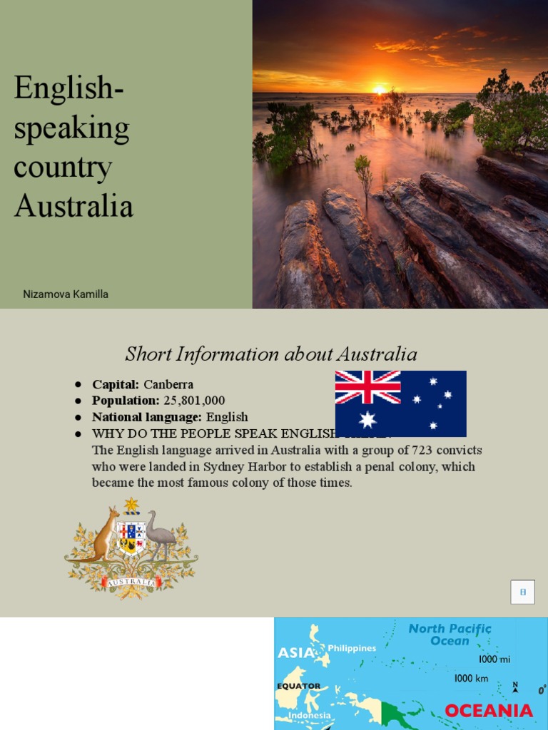 Australia: An English-Speaking Nation | PDF | Australia | New South Wales