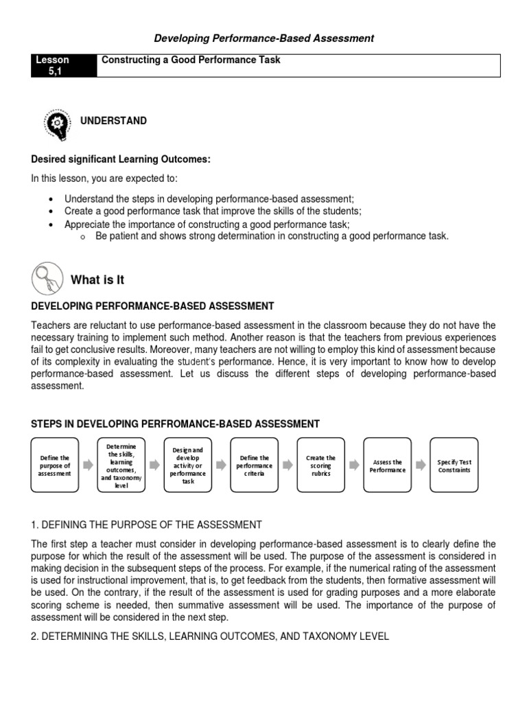 Performance-Based Assessment Guide | PDF | Educational Assessment ...