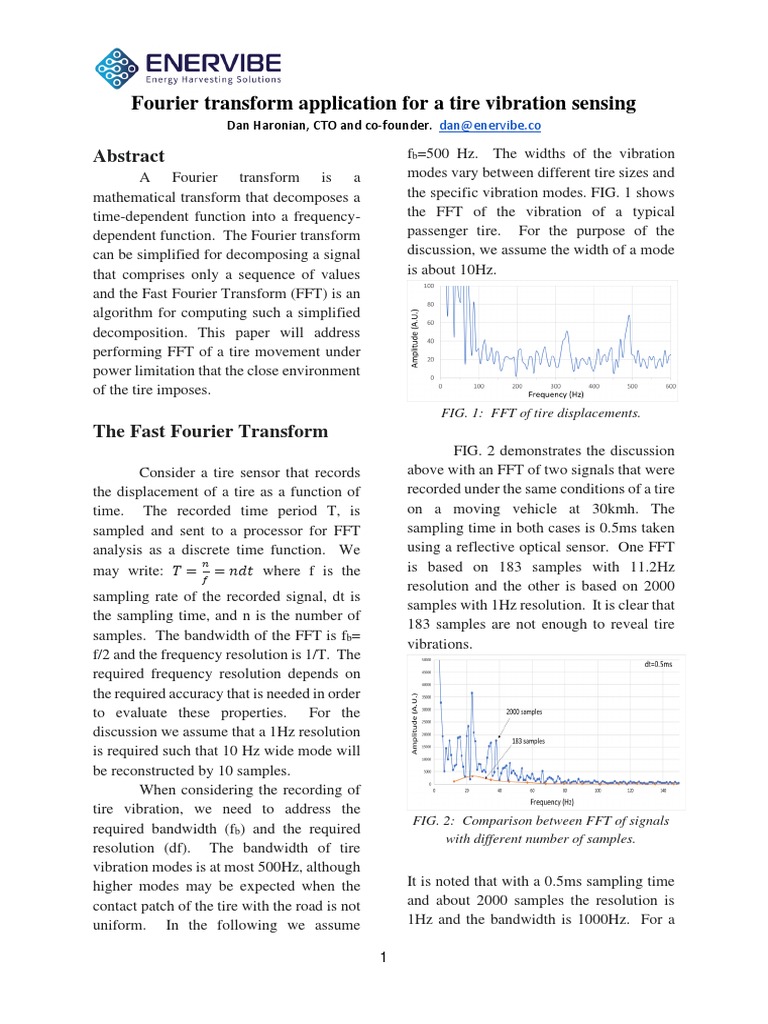 Fourier Transform Application For A Tire Vibration Sensing 1 | PDF ...