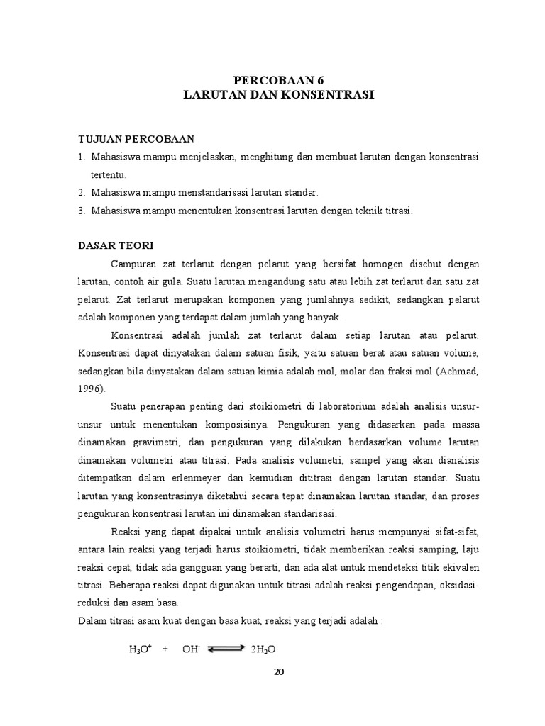 Perc 6. Larutan Dan Konsentrasi-Revisi | PDF