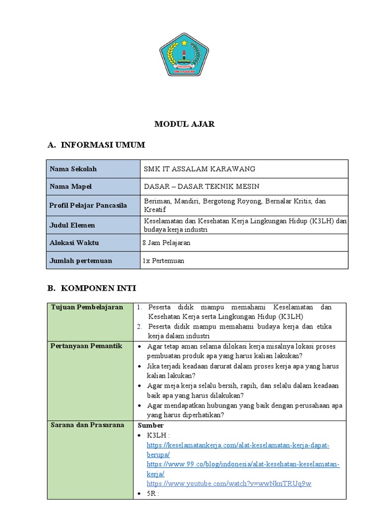 K3LH Dan Budaya Kerja (1p) Assalam | PDF