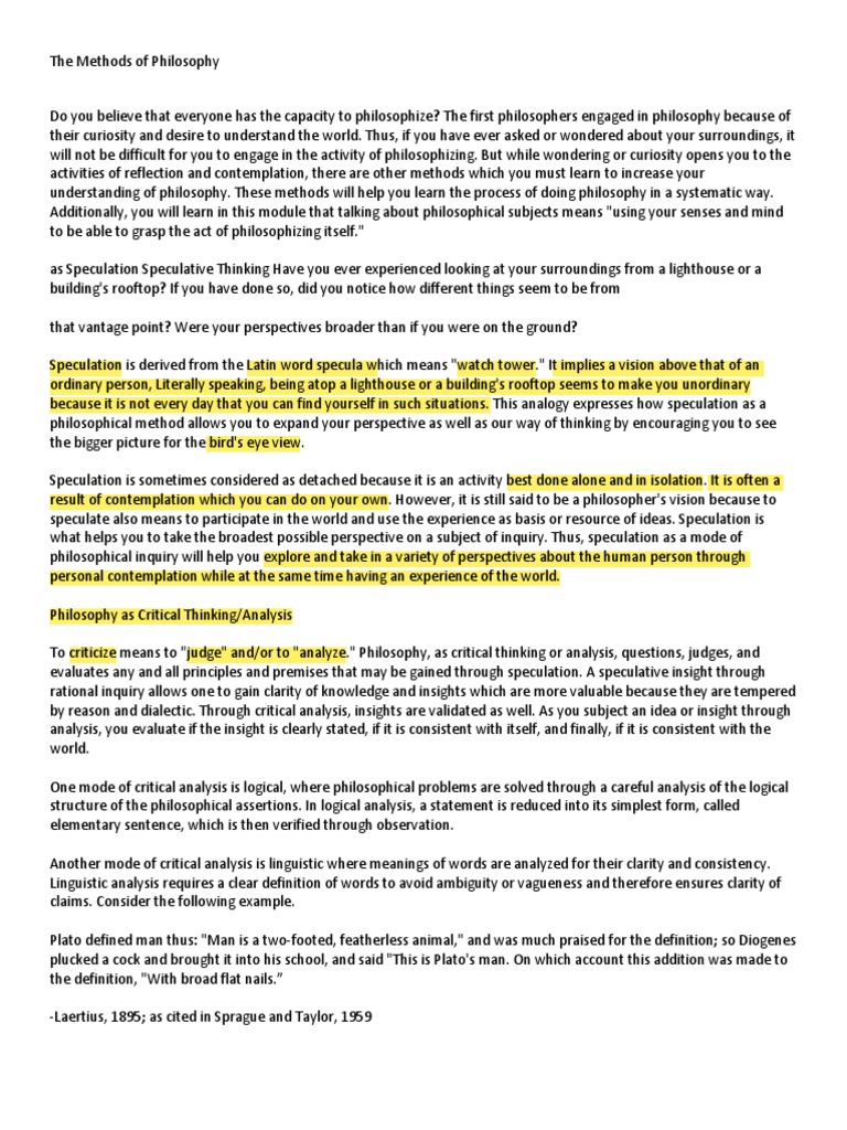 Key Methods of Philosophical Inquiry | PDF | Critical Thinking | Inquiry