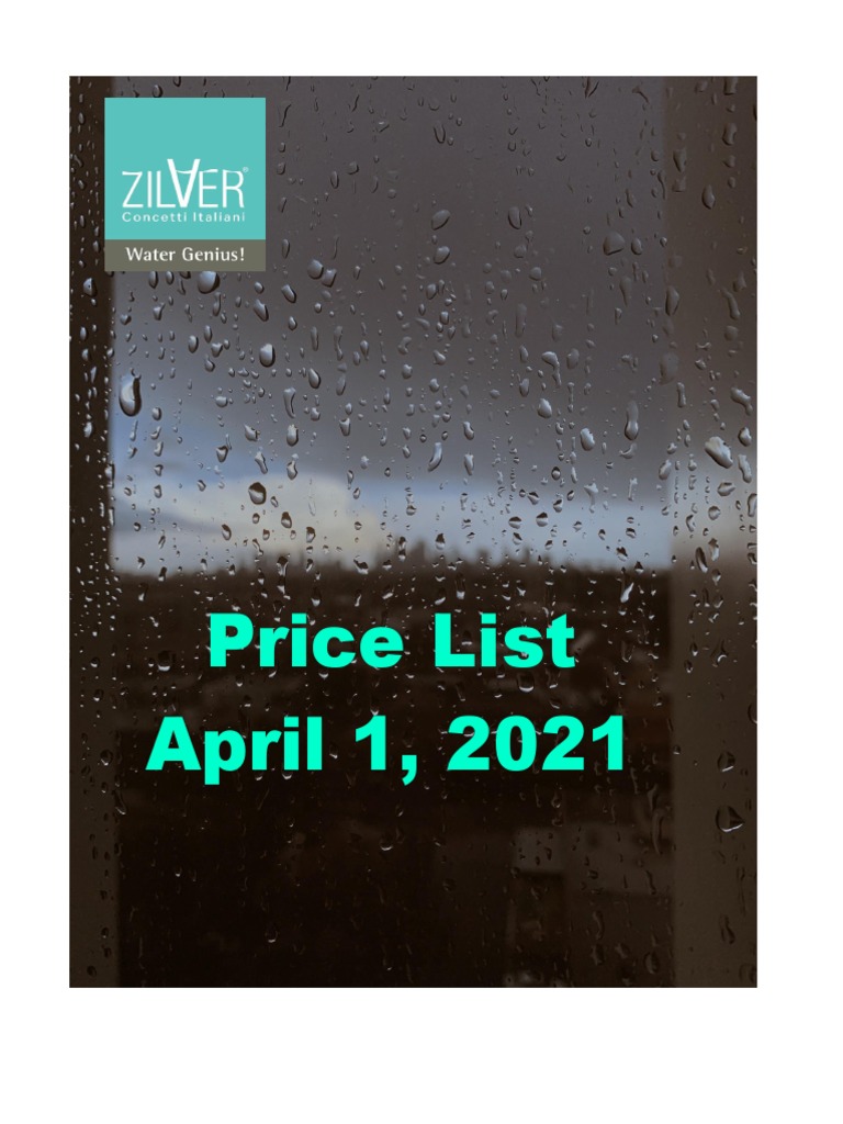 Zilver PRICELIST | PDF | Tap (Valve) | Toilet