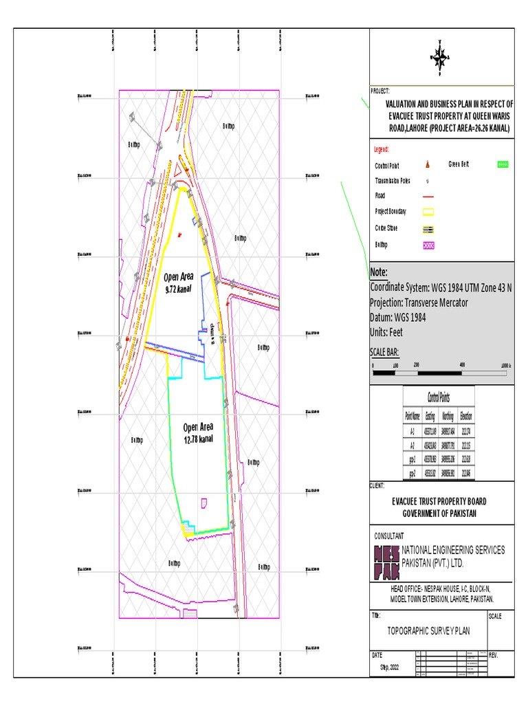 Topographic Survey Plan Lahore 2022 | PDF | Analytic Geometry | Metrology