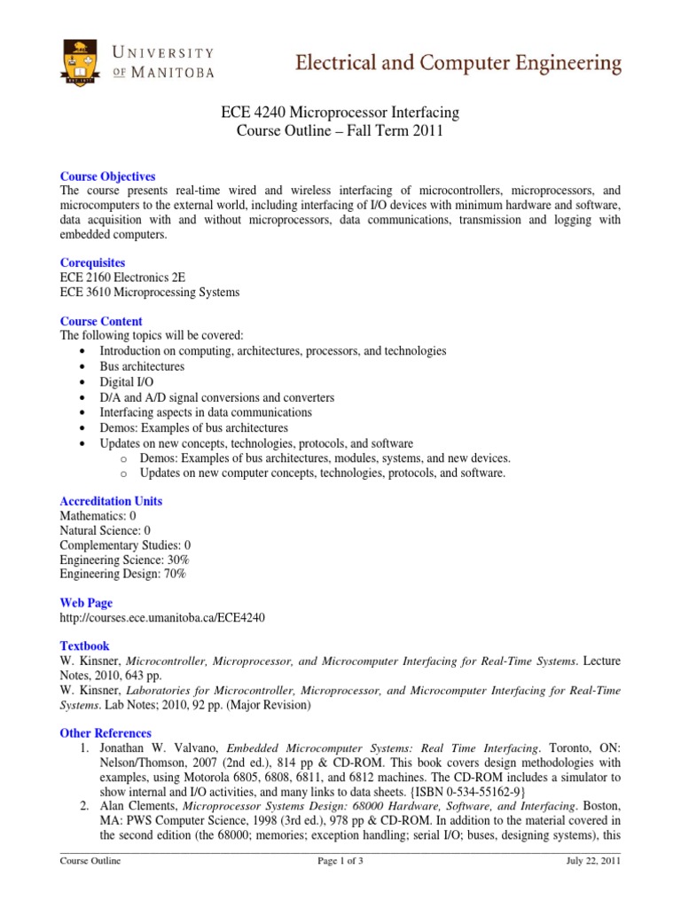 ECE_4240 | PDF | Microprocessor | Microcontroller