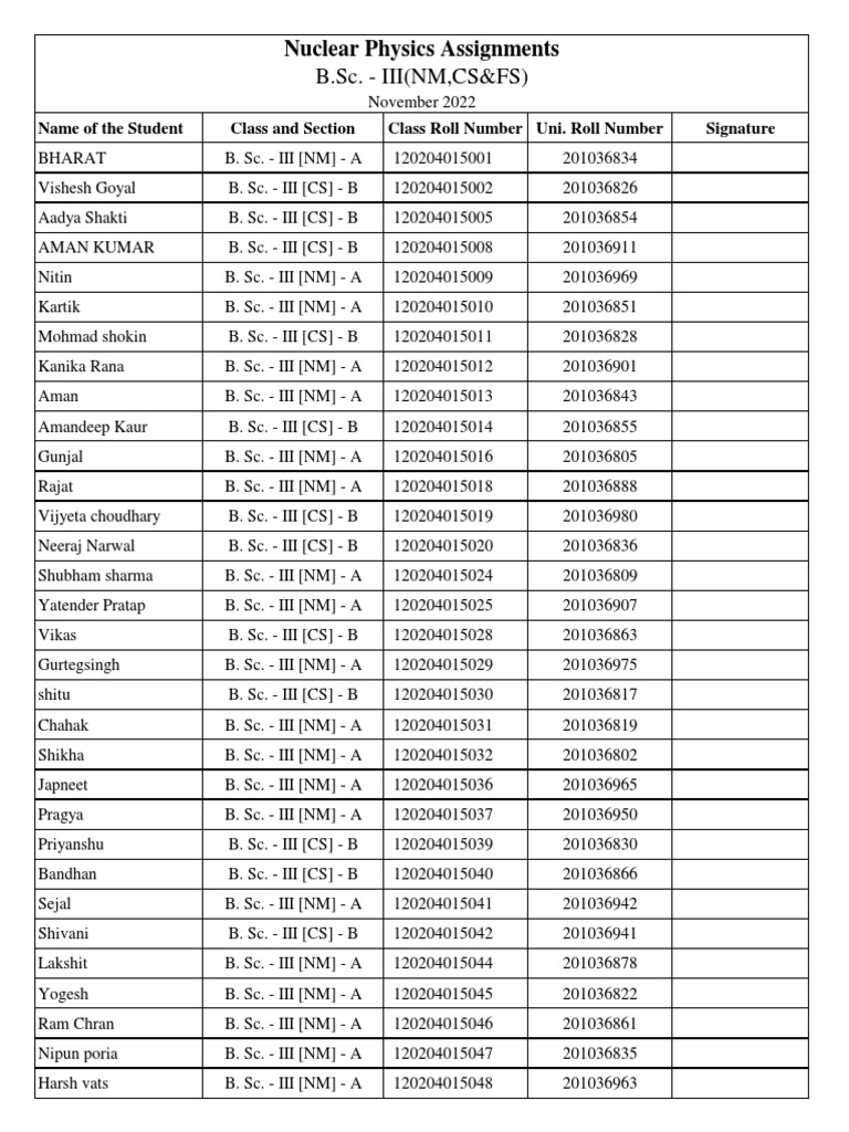 Nuclear Physics Assignment - 2022-23 | PDF