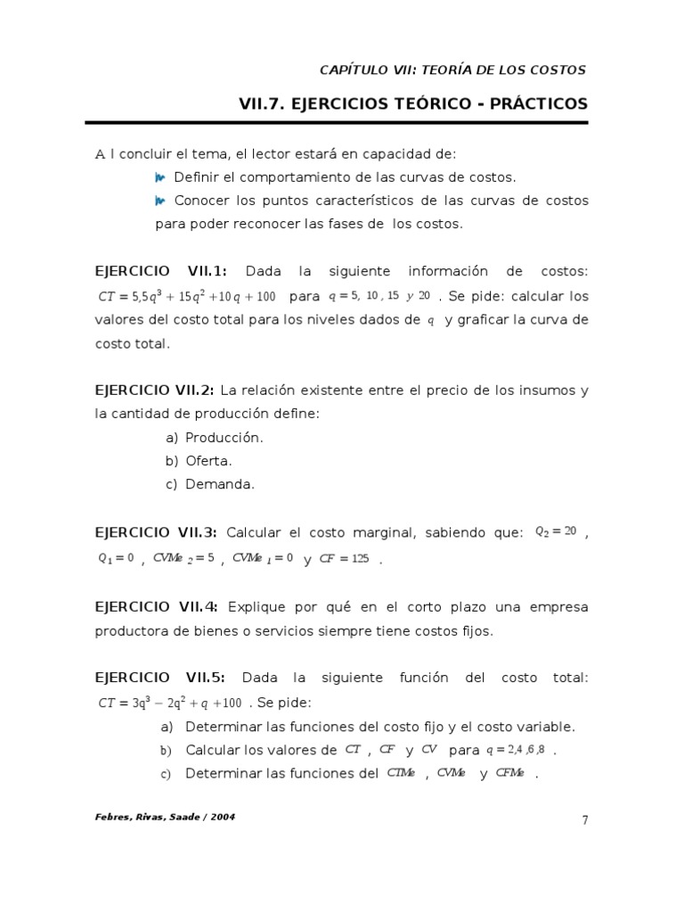 Ejercicios de Costos1 | PDF | Precios | Ciencias económicas