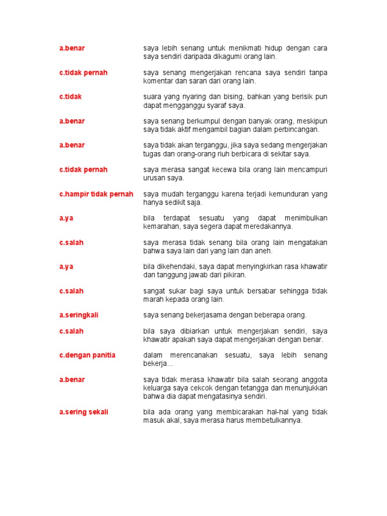 Jawaban e Mental | PDF