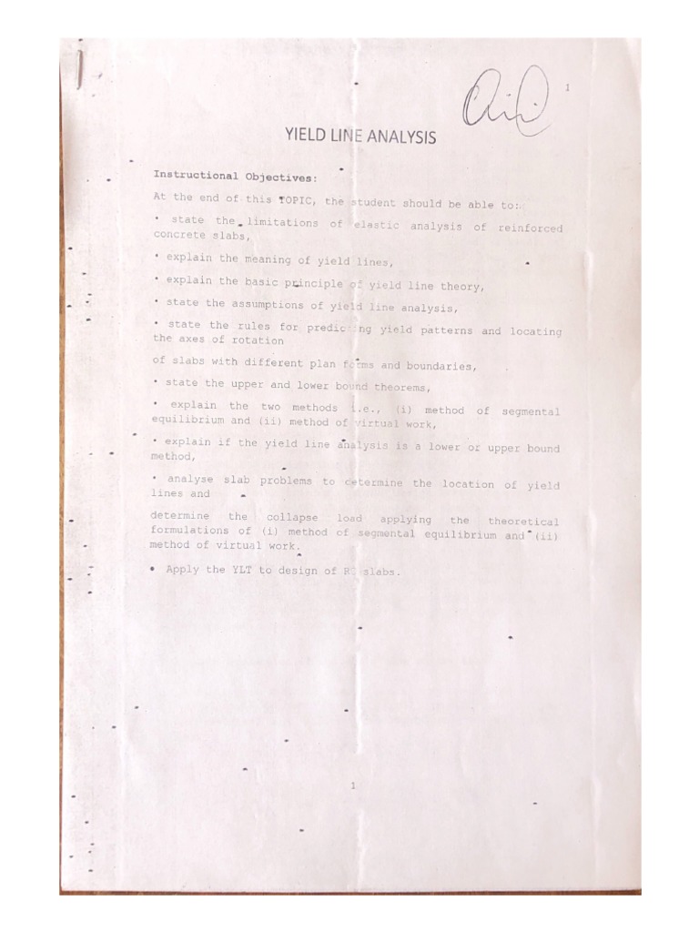 Yield Line Analysis Pdf