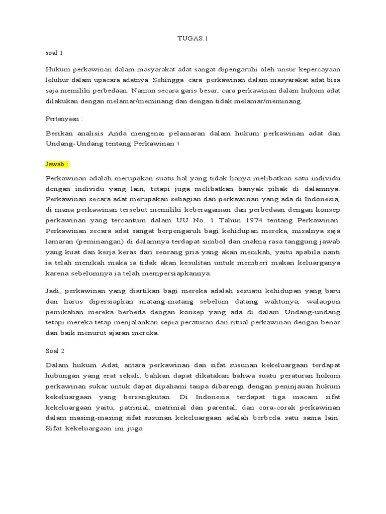 Tuton 1 Hukum Adat | PDF | Ilmu Sosial