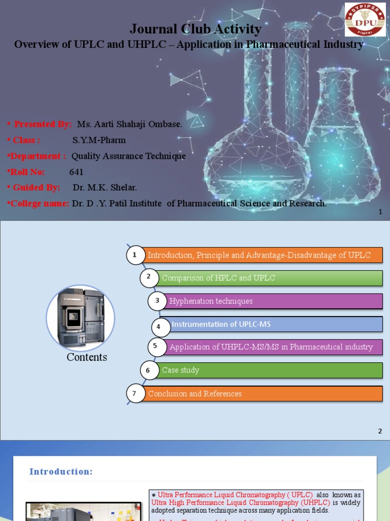 Overview of UPLC and UHPLC - Application in Pharmaceutical Industry | PDF | High Performance ...