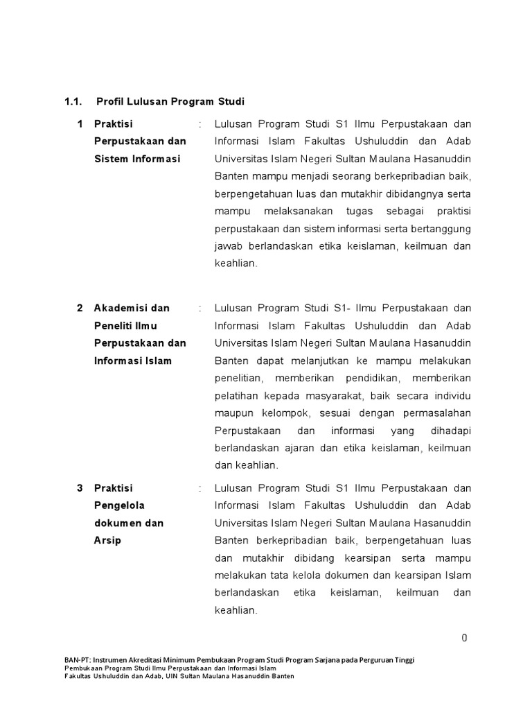 CPL Dan Profil Lulusan Program Studi | PDF