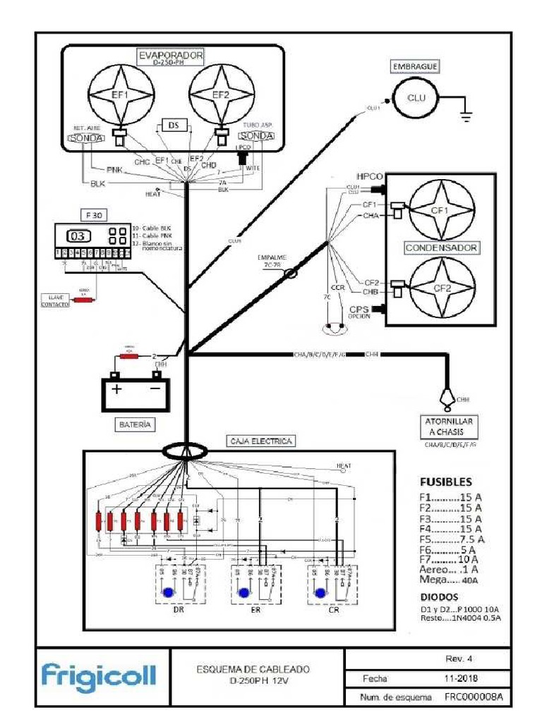 Esquema Unifilar y de Cableado D250 PH Rev - 4 | PDF