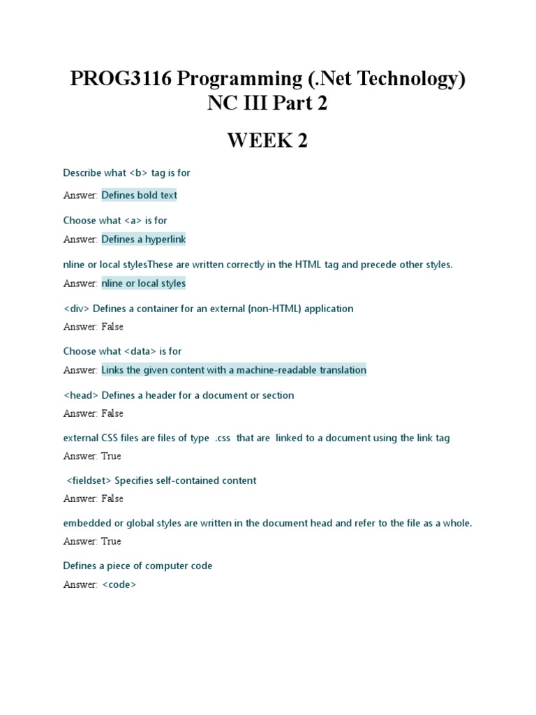 PROG3116 Programming (.NET) WEEK 1-10 Ewoo | PDF | World Wide Web ...