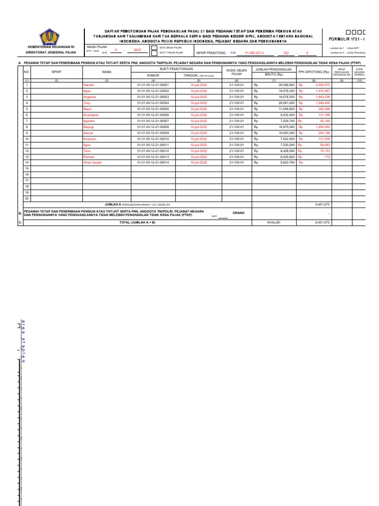 (Elisabet N. Garamba 20540031) Kertas Kerja SPT Masa PPH 21-26-Formulir ... (Elisabet N. Garamba 20540031) Kertas Kerja SPT Masa PPH 21-26-Formulir ...
