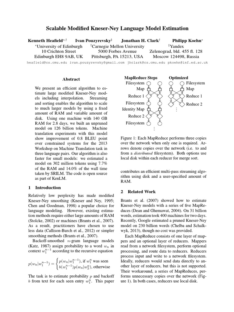Scalable Modified Kneser-Ney Language Model Estimation | PDF | Map ...