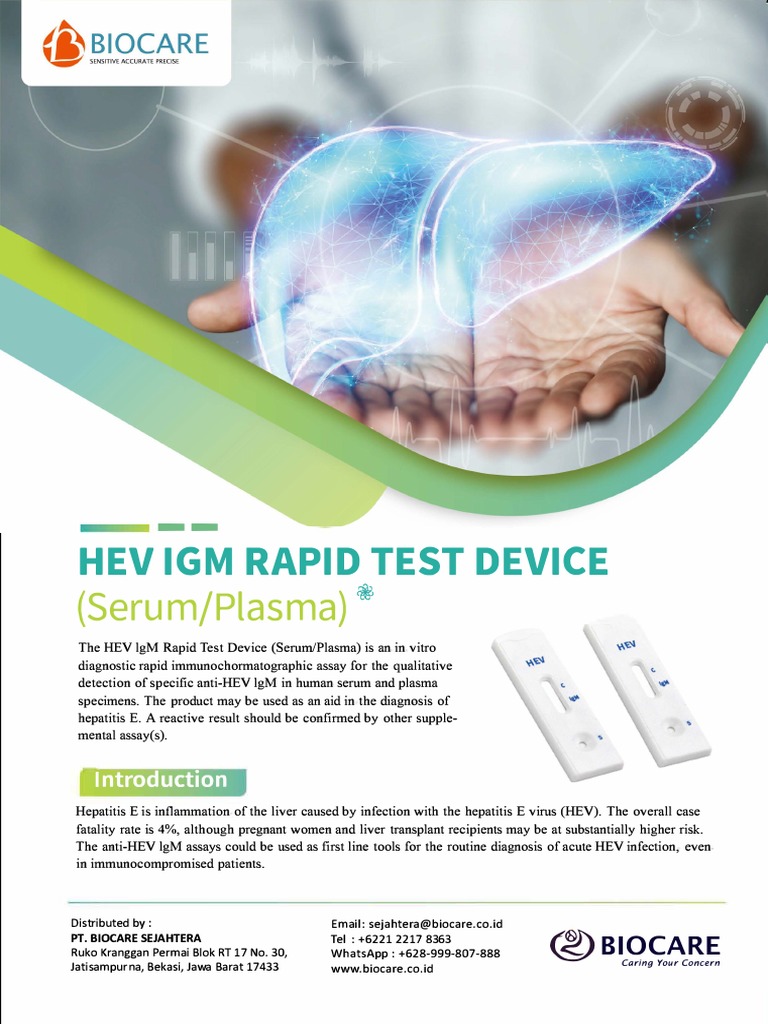 Brosur BIOCARE HEV IgM Rapid Test Device (SerumPlasma) | PDF ...