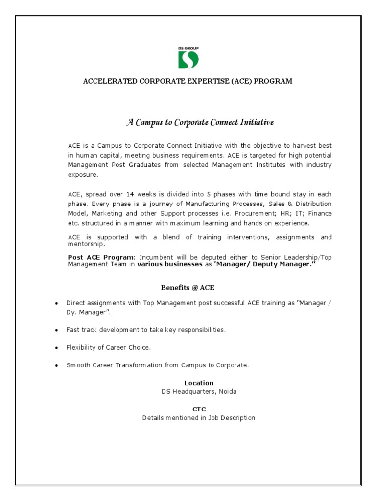 JD - DS Group - Management Associate | PDF | Marketing | Economies