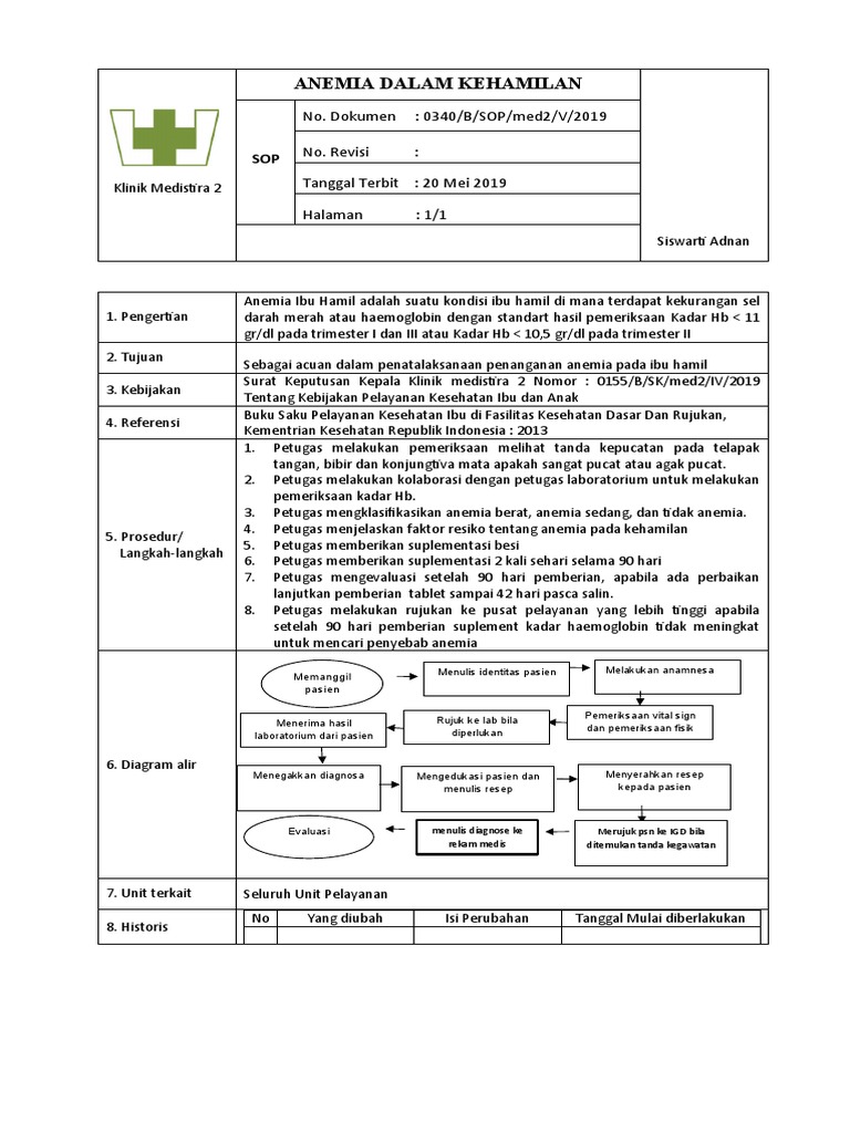 Sop Anemia Bumil | PDF